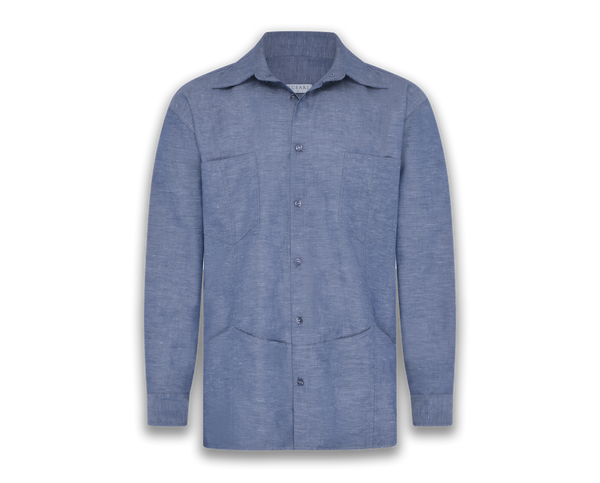 Men's Utility Shirt Dark Blue | Gusari – Gentlemans Journal Shop