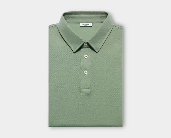 Men's Green Cotton Polo Shirt - Jade | Niccolò P. – Gentlemans Journal Shop
