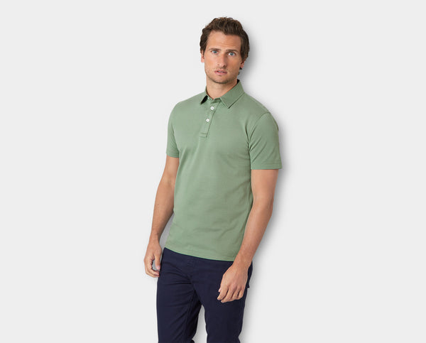 Men's Green Cotton Polo Shirt - Jade | Niccolò P. – Gentlemans Journal Shop